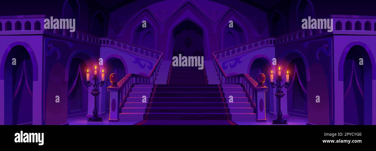 Gothic castle hallway Stock Vector Images - Alamy