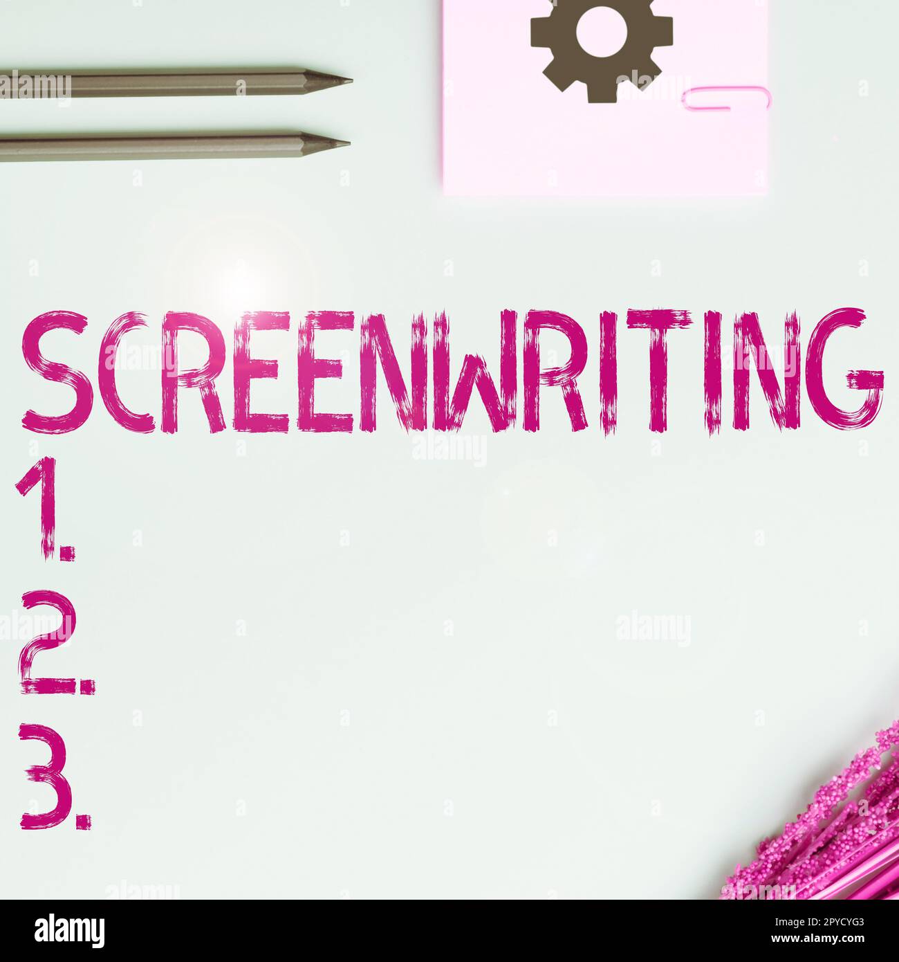 Hand writing sign Screenwriting. Word for the art and craft of writing ...