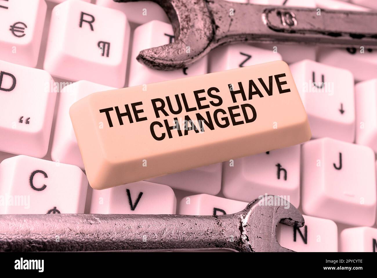 Writing displaying text The Rules Have Changed. Internet Concept the ...