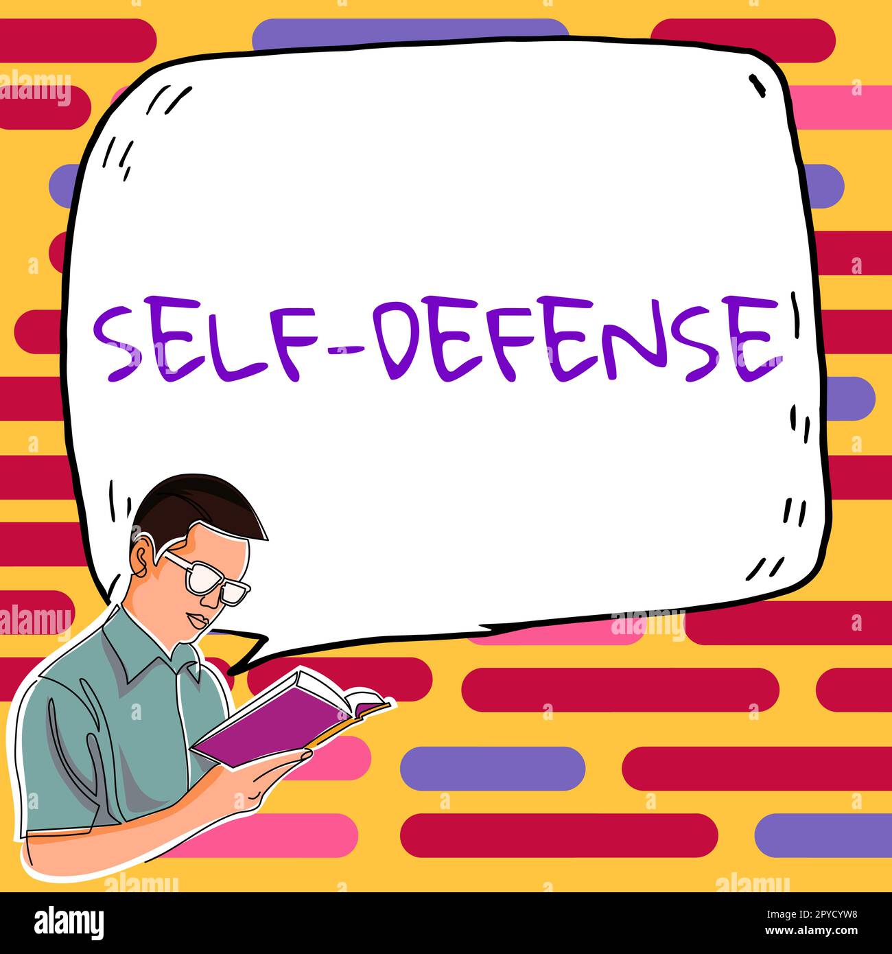 Sign displaying Self Defense. Conceptual photo the act of defending one ...