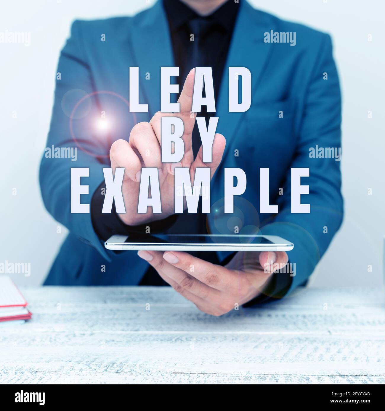 Text caption presenting Lead By Example. Business idea Be a mentor ...