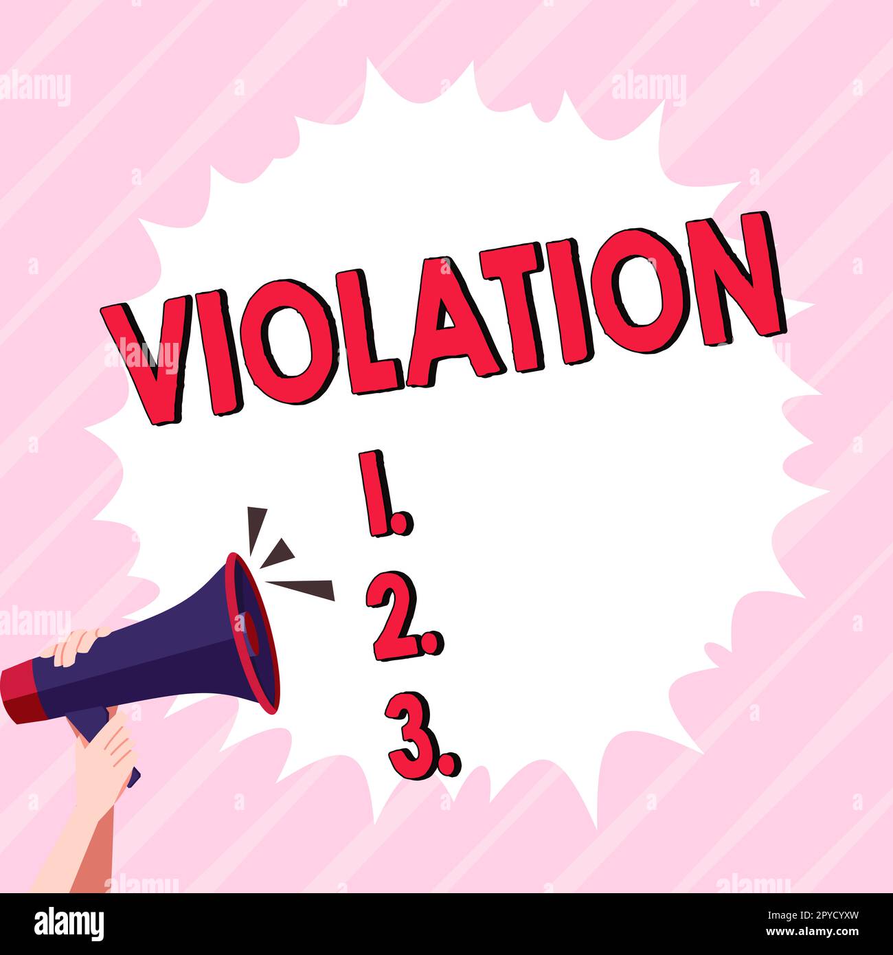 Handwriting text Violation. Word Written on an infringement of ...