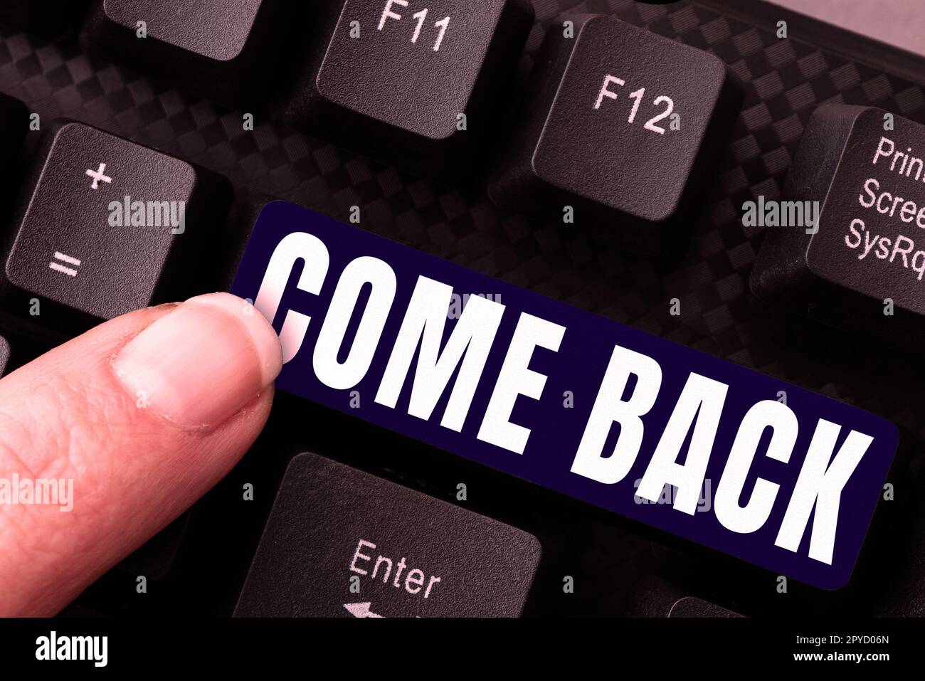 Text caption presenting Come Back. Business concept asking for a person ...