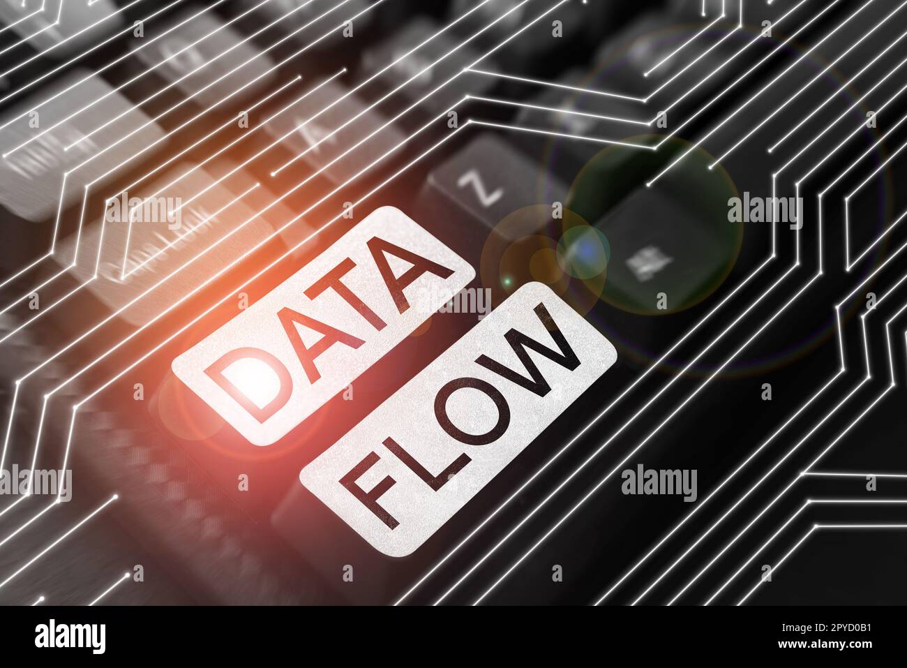 Text sign showing Data Flow. Conceptual photo the movement of data ...