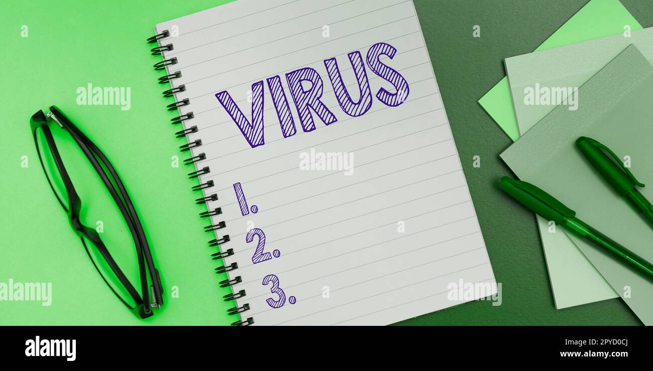 Writing displaying text Virus. Word Written on infective agent that ...