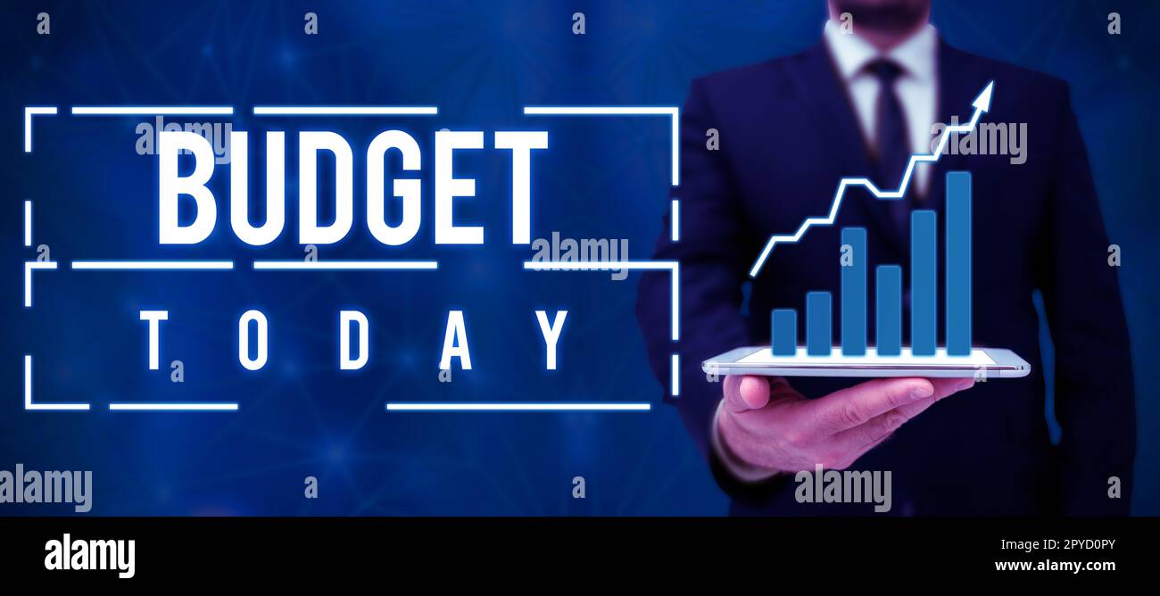 Hand writing sign Budget. Word for defined estimate of income and ...