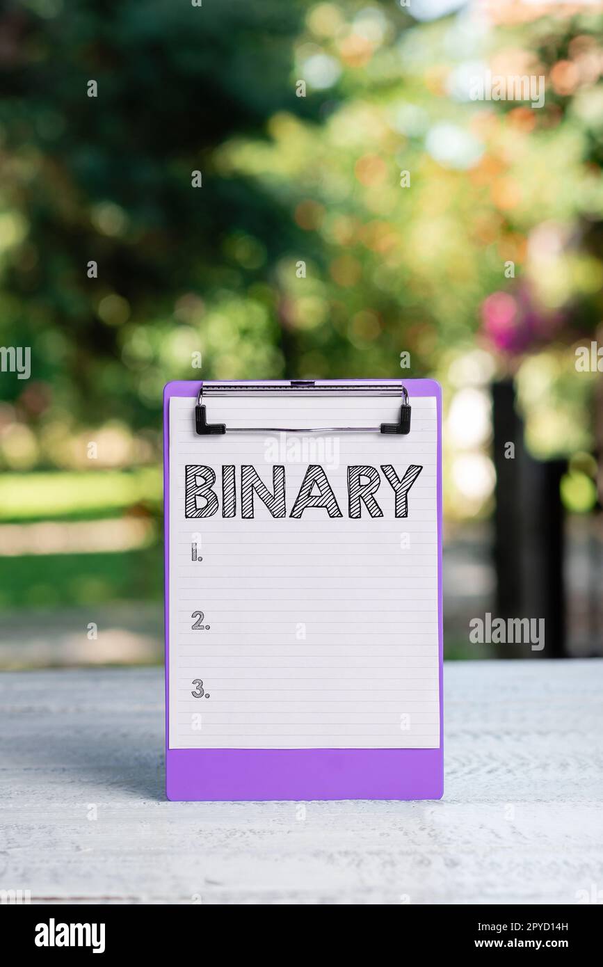 Inspiration showing sign Binary. Word for relating to using or denoting ...
