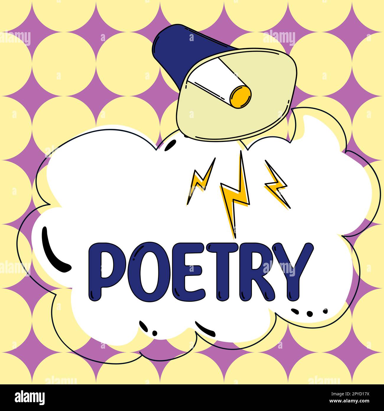 Text caption presenting Poetry. Word for literary work in which ...