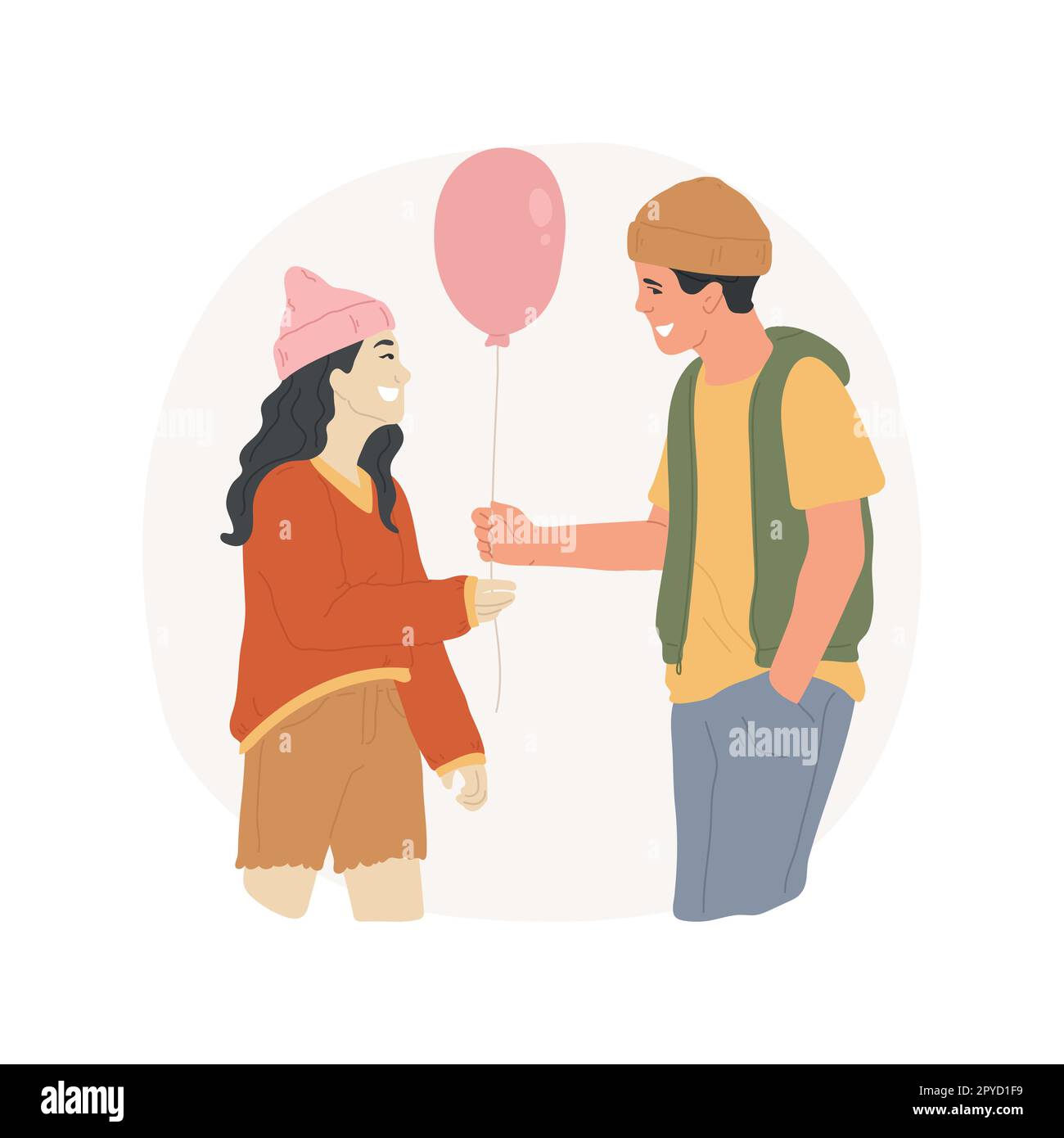 Presents isolated cartoon vector illustration. Happy couple together ...