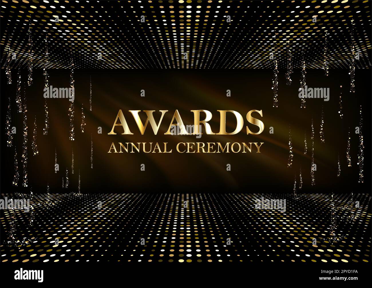 Award nomination, gold glitter text vector illustration Stock Vector ...