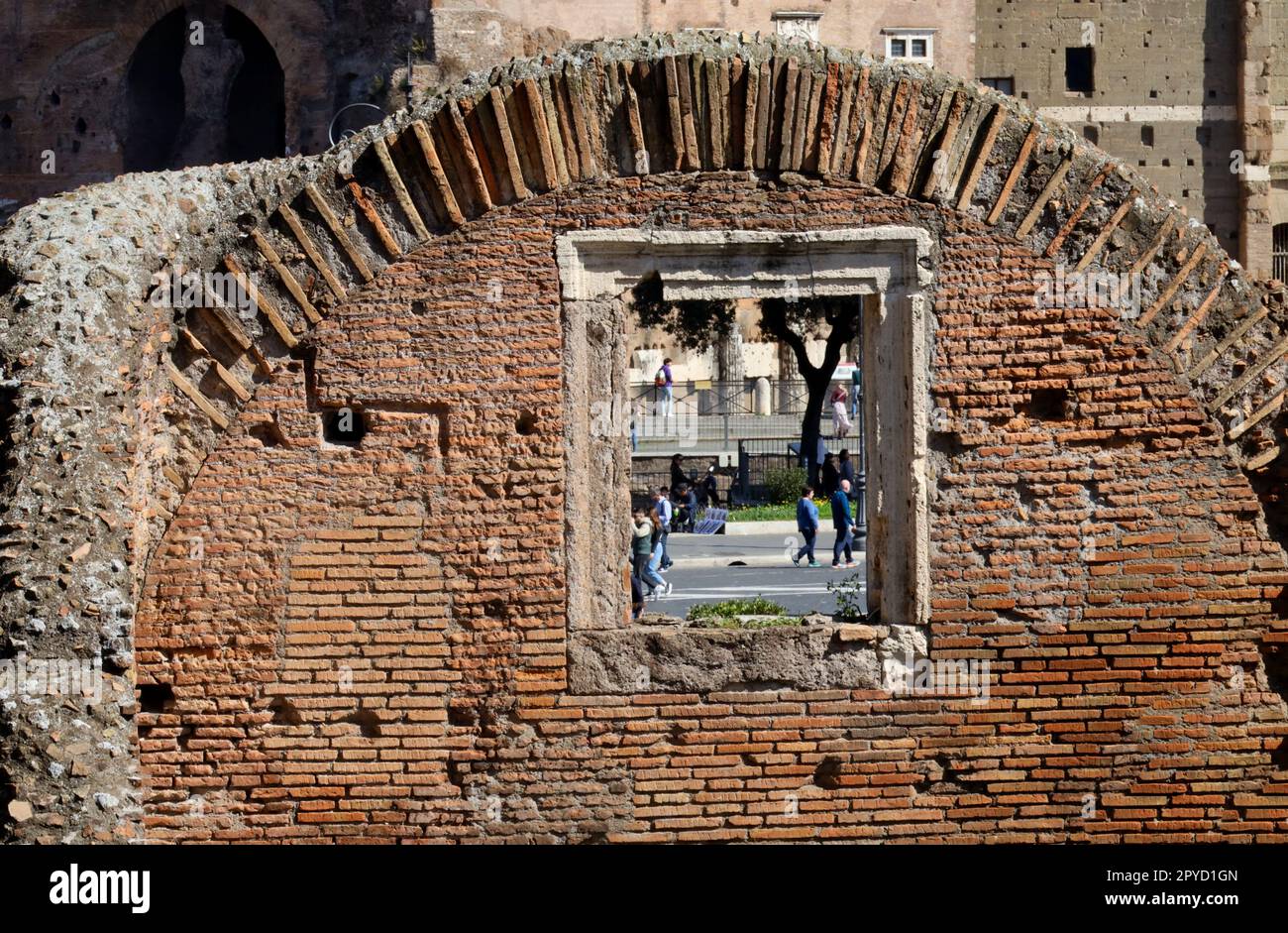 The frame of a window in the Imperial Forum as a picture frame in Rome ...