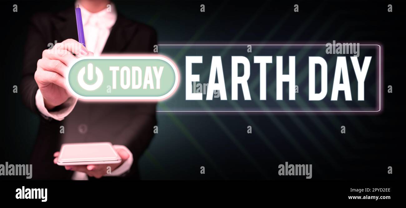 Text showing inspiration Earth Day. Internet Concept Worldwide ...