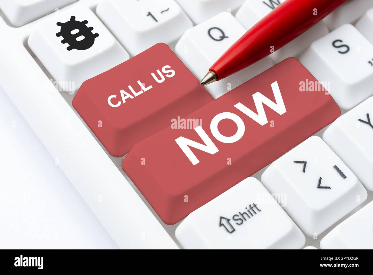 Sign displaying Call Us Now. Word Written on Communicate by telephone ...