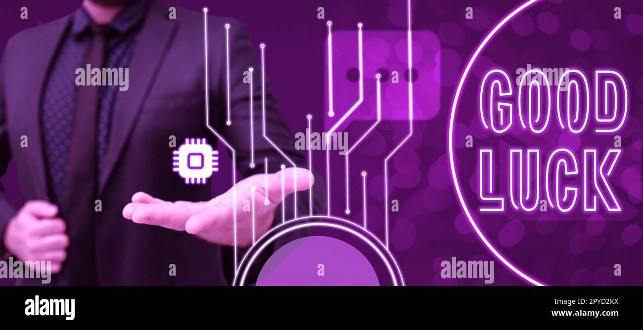 Sign displaying Good Luck. Business concept A positive fortune or a ...