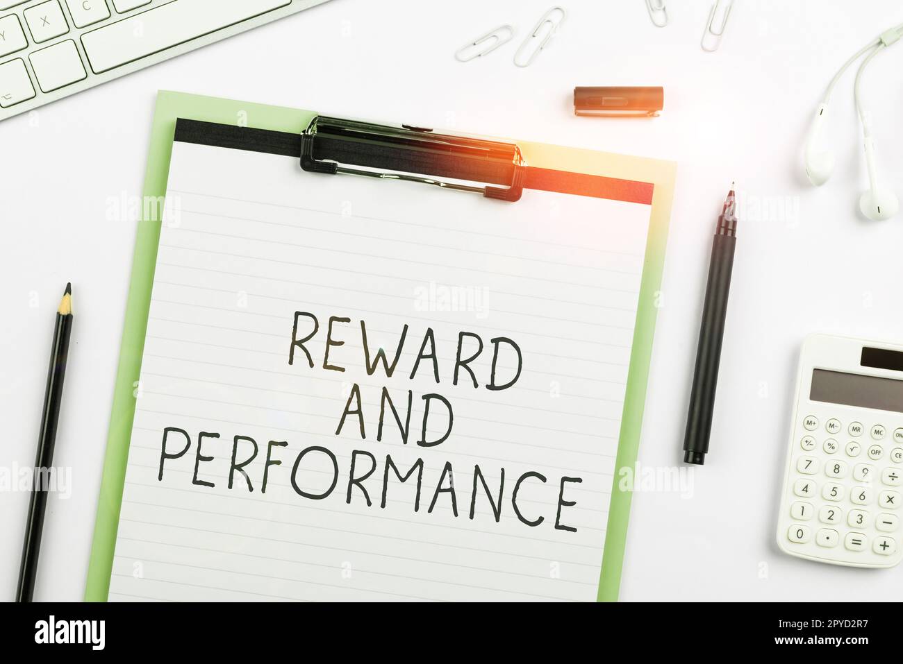 Conceptual caption Reward And Performance. Business concept Given in ...