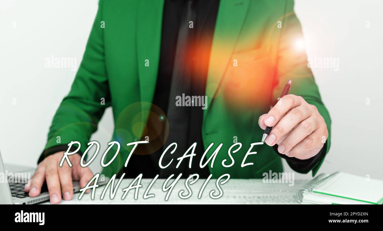 Hand writing sign Root Cause Analysis. Word for Method of Problem ...