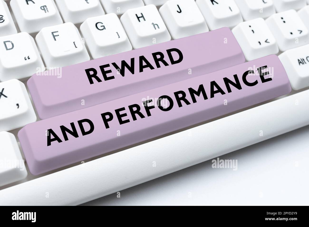 Conceptual caption Reward And Performance. Business concept Given in ...