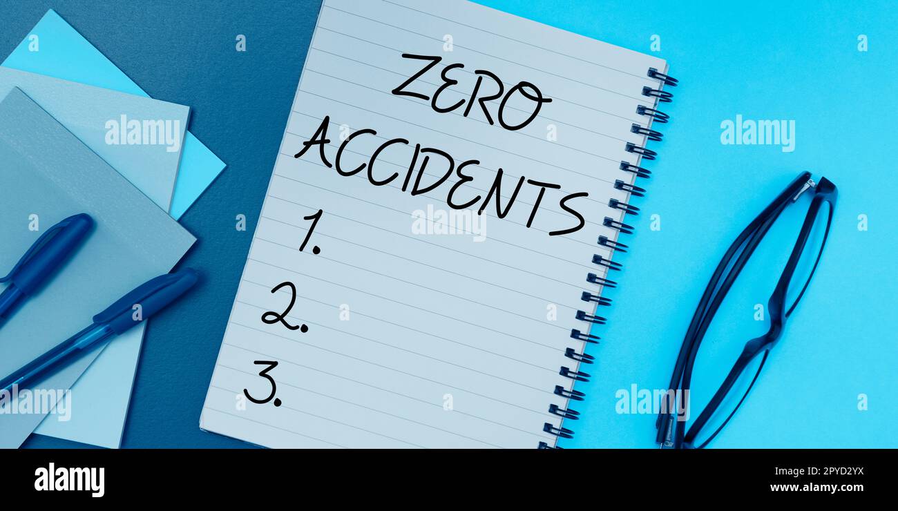 Handwriting text Zero Accidents. Word Written on important strategy for ...
