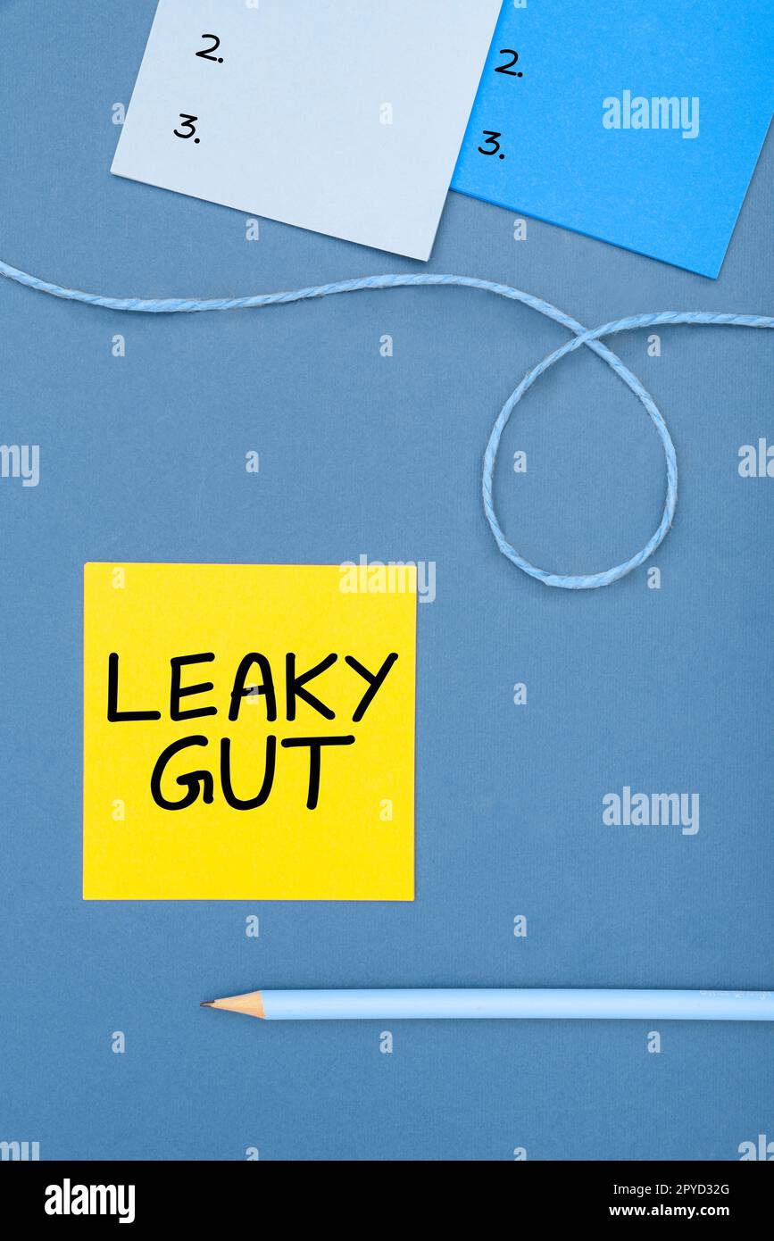 Conceptual caption Leaky Gut. Conceptual photo A condition in which the ...