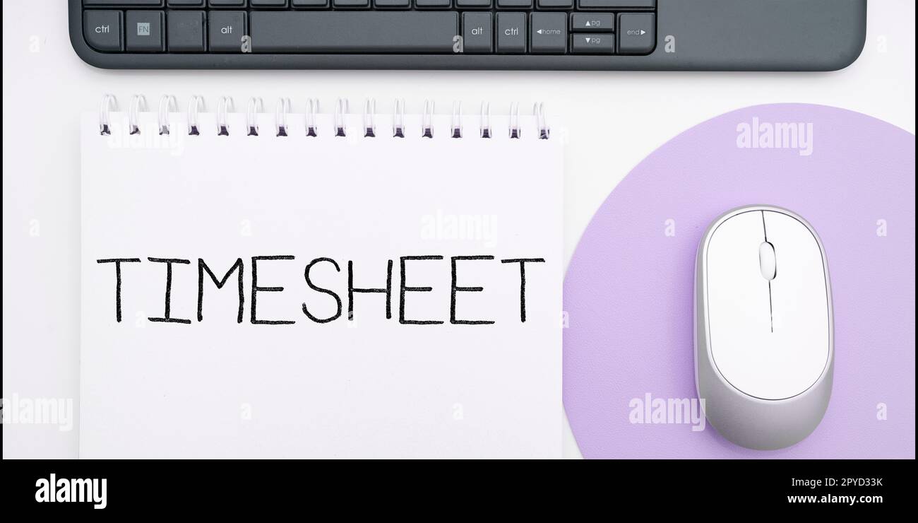 Text showing inspiration Timesheet. Conceptual photo graphical ...