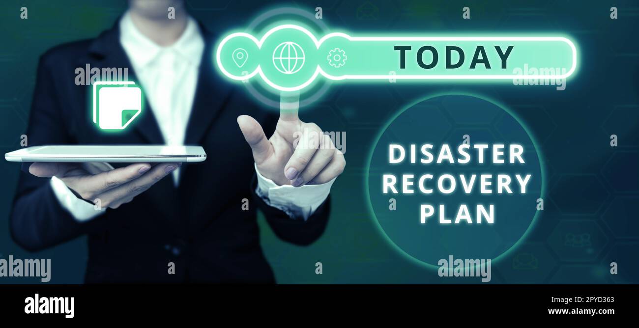 Text caption presenting Disaster Recovery Plan. Internet Concept having ...