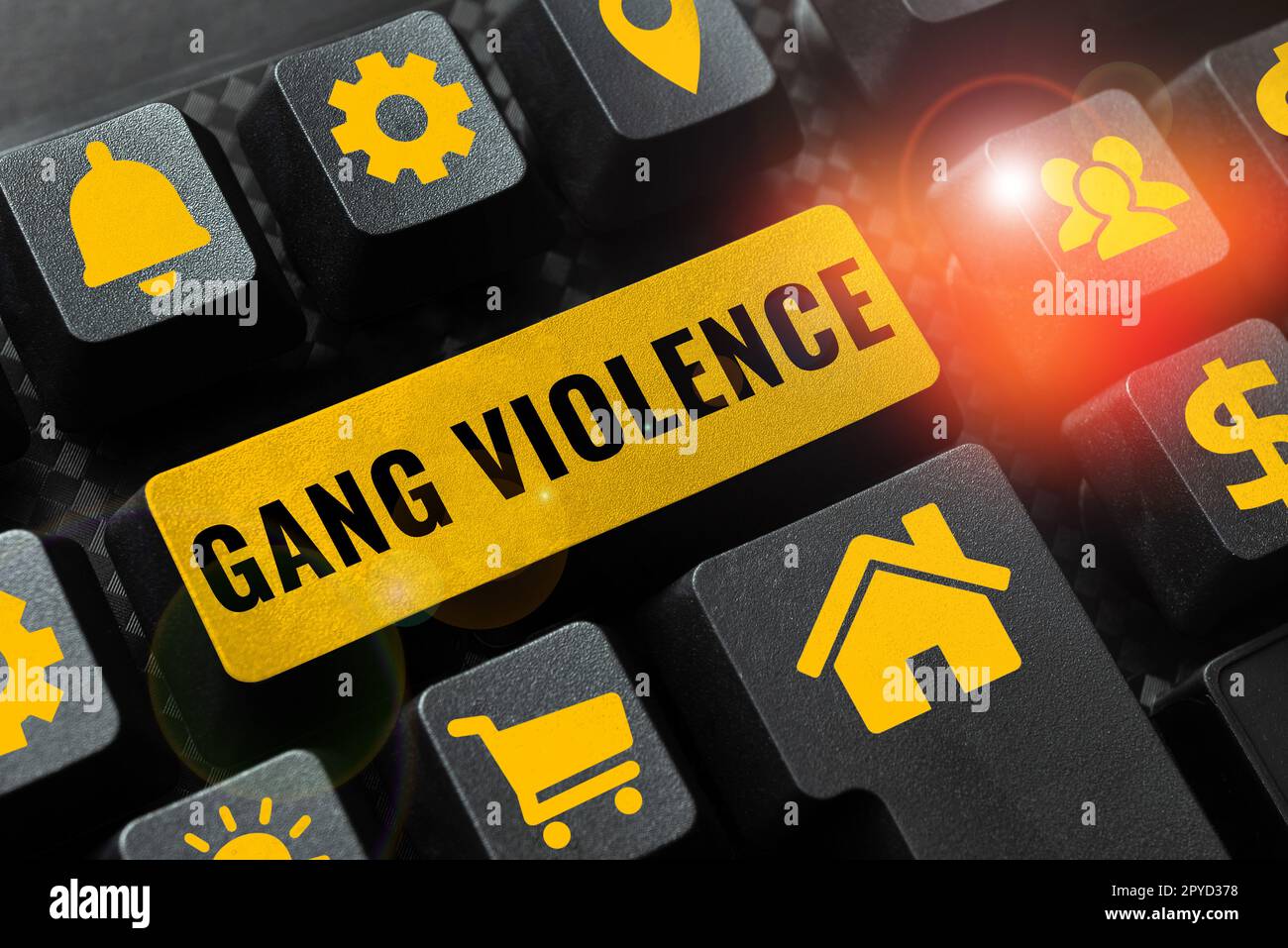 Inspiration showing sign Gang Violence. Business overview infringement ...