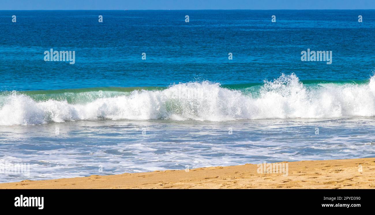 Extremely huge big surfer waves at beach Puerto Escondido Mexico Stock ...