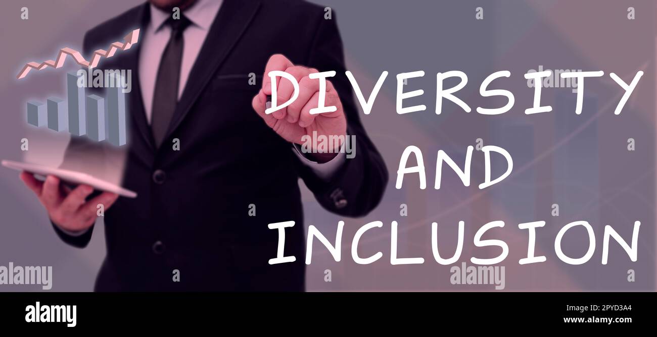 Text sign showing Diversity And Inclusion. Business idea range human ...