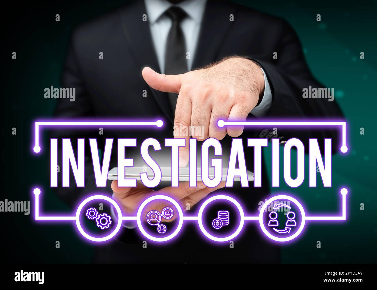 Writing displaying text Investigation. Business showcase Formal inquiry ...