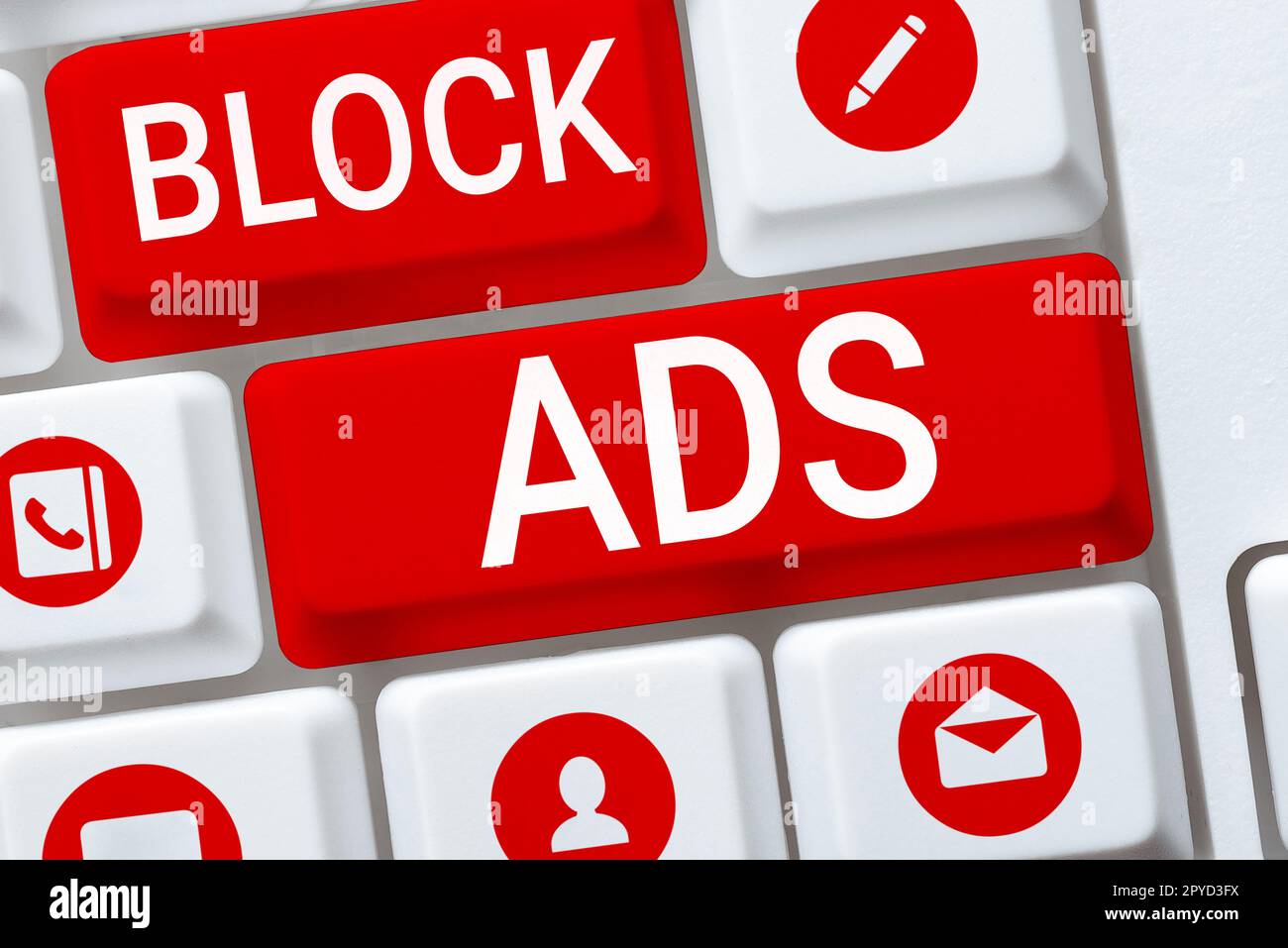 Conceptual display Block Ads. Business idea program that will remove ...