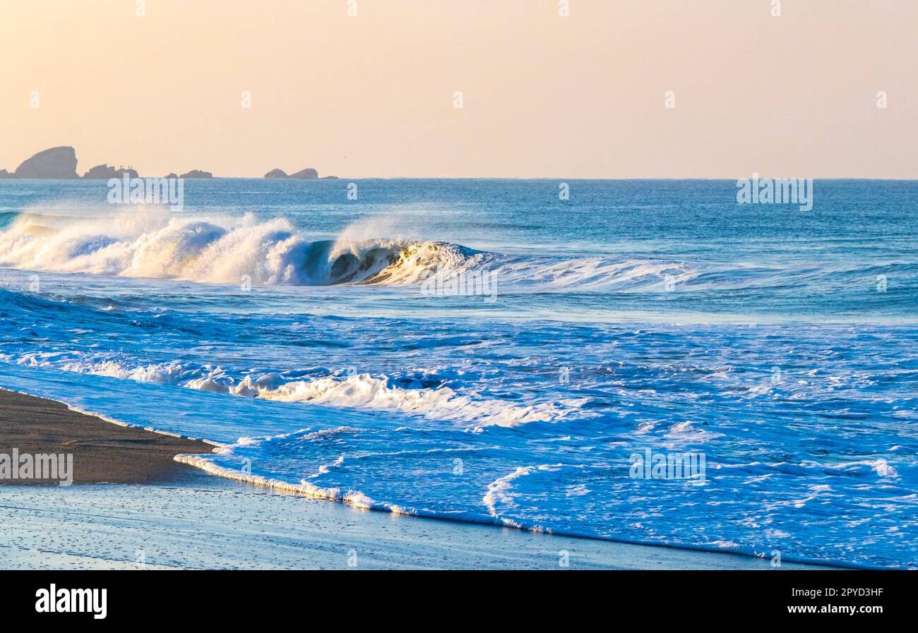 Extremely huge big surfer waves beach La Punta Zicatela Mexico Stock ...