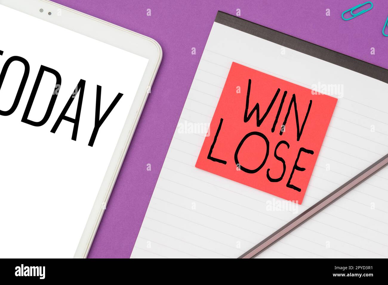 Hand writing sign Win Lose. Business overview Compare possibilities ...