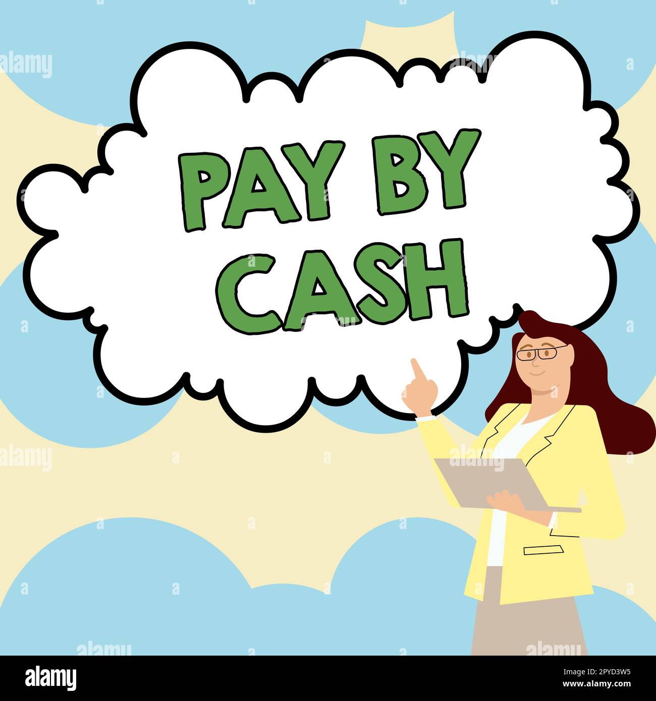 Text sign showing Pay By Cash. Business idea Customer paying with money ...