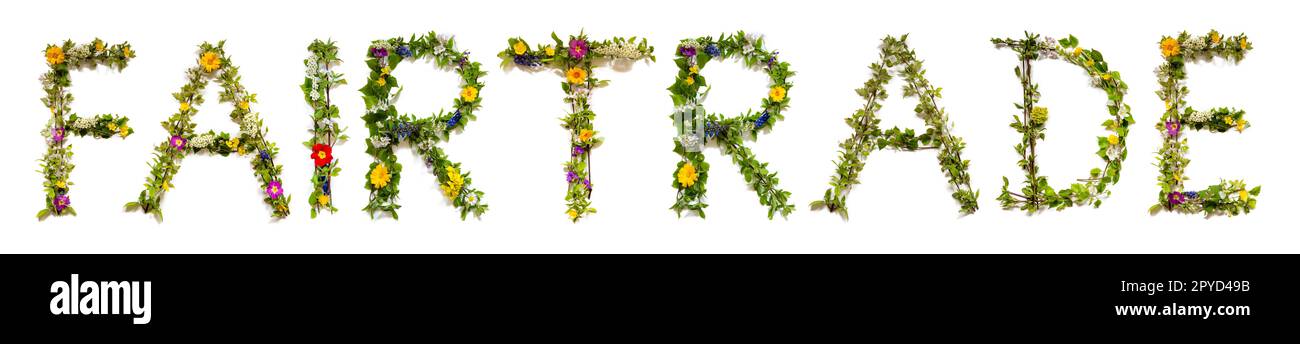 Colorful Blooming Flower Letters Building Word Fairtrade Stock Photo ...