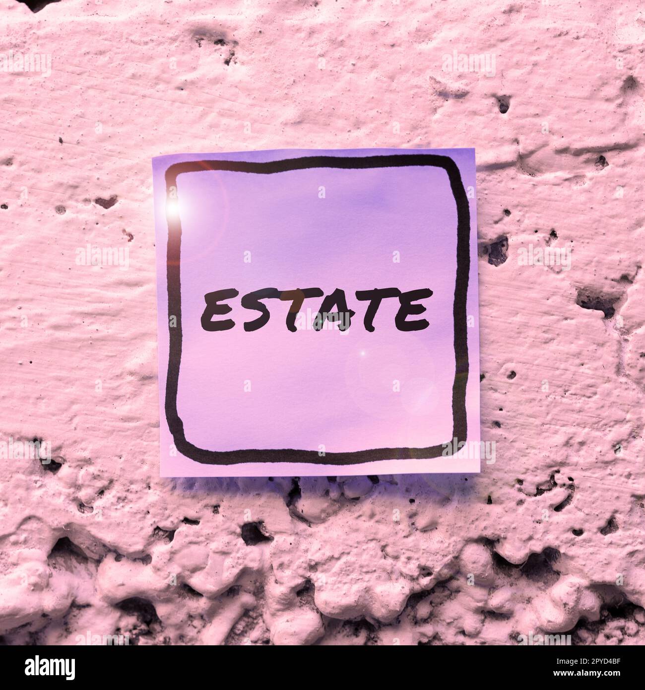 Hand writing sign Estate. Conceptual photo extensive area land in ...