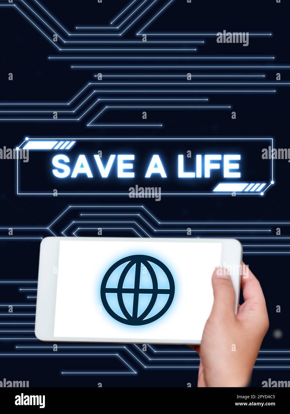 Sign displaying Save A Life. Business concept Help assistance saving ...