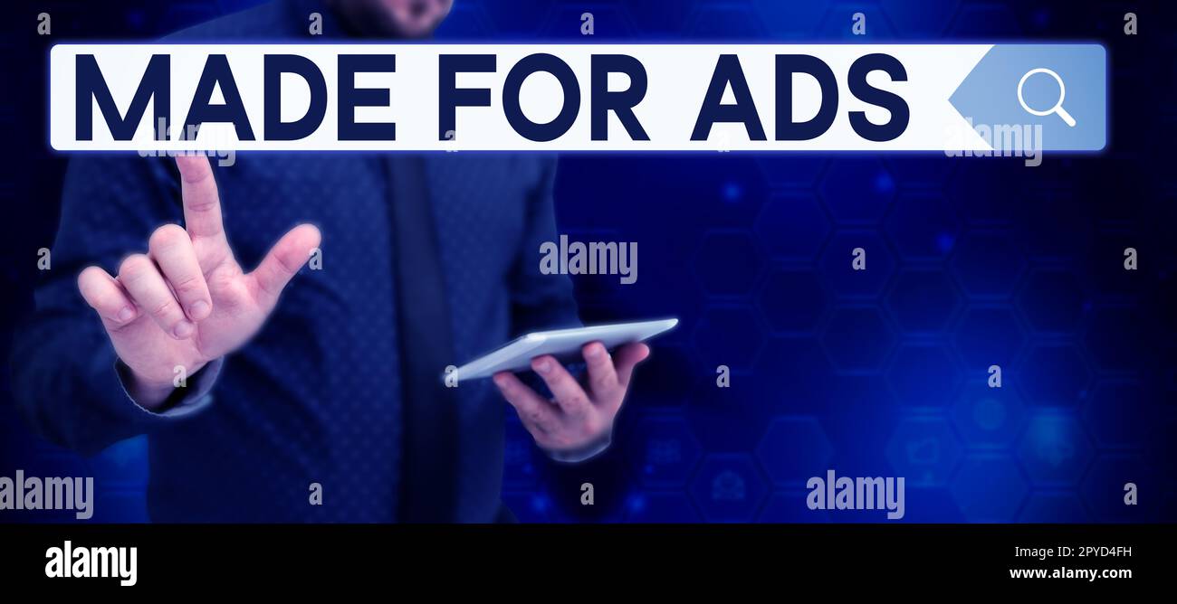 Conceptual display Made For Ads. Business concept Marketing strategies ...