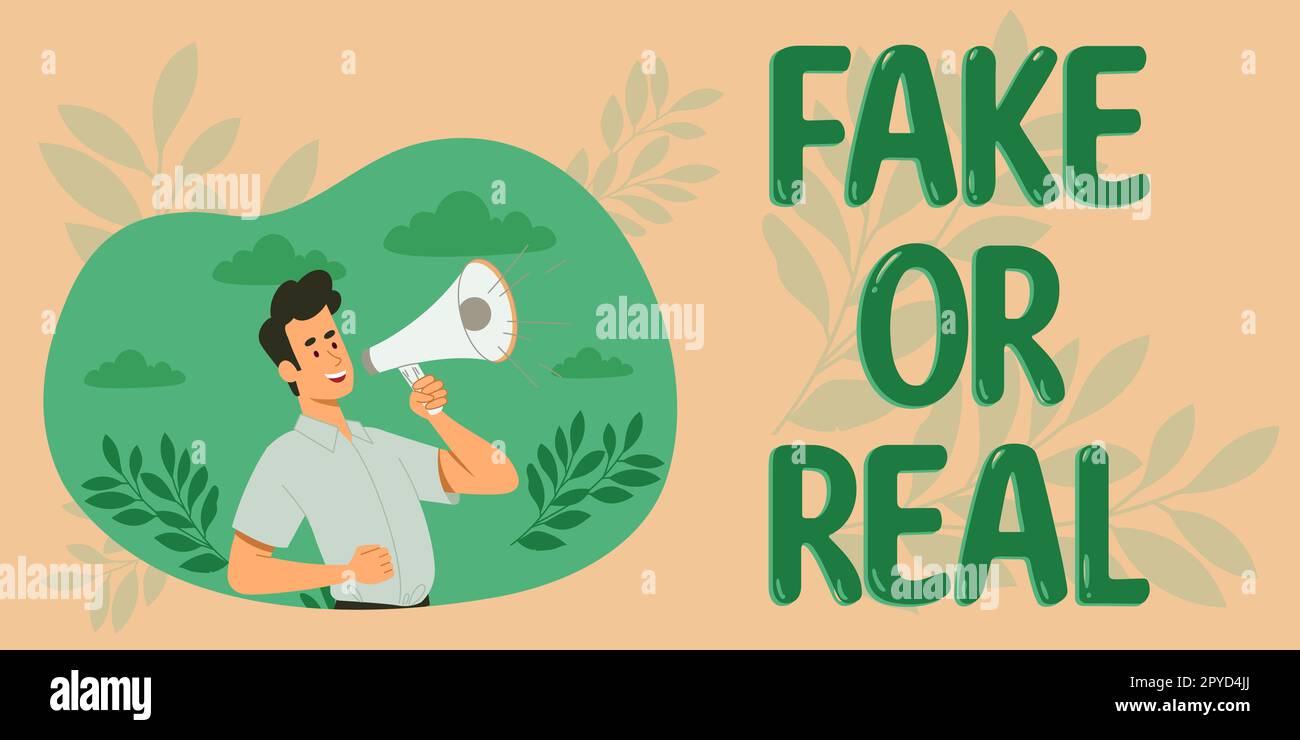 Text showing inspiration Fake Or Real. Business idea difference between ...