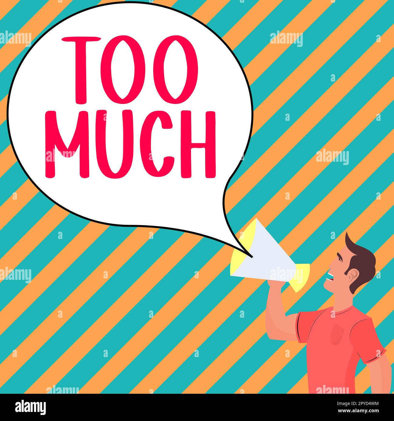 Hand writing sign Too Much. Word Written on an intolerable impossible ...