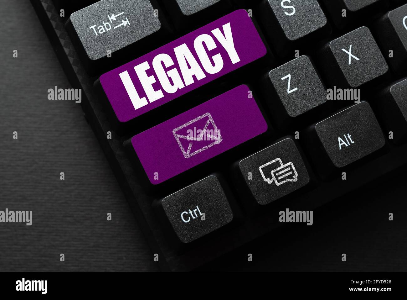 Writing displaying text Legacy. Concept meaning Transmitted Received ...