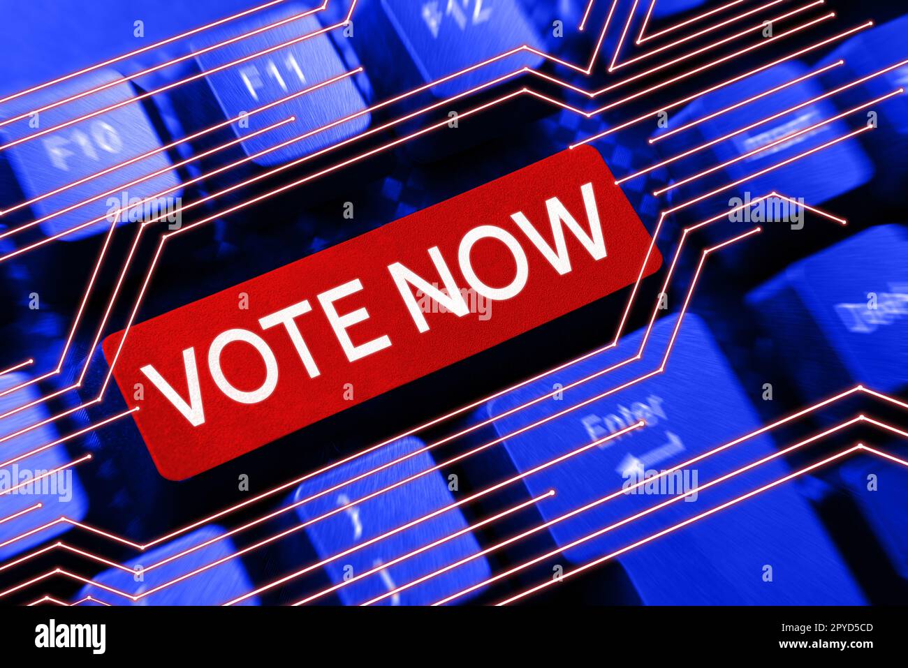 Hand writing sign Vote Now. Word for formal indication of choice ...