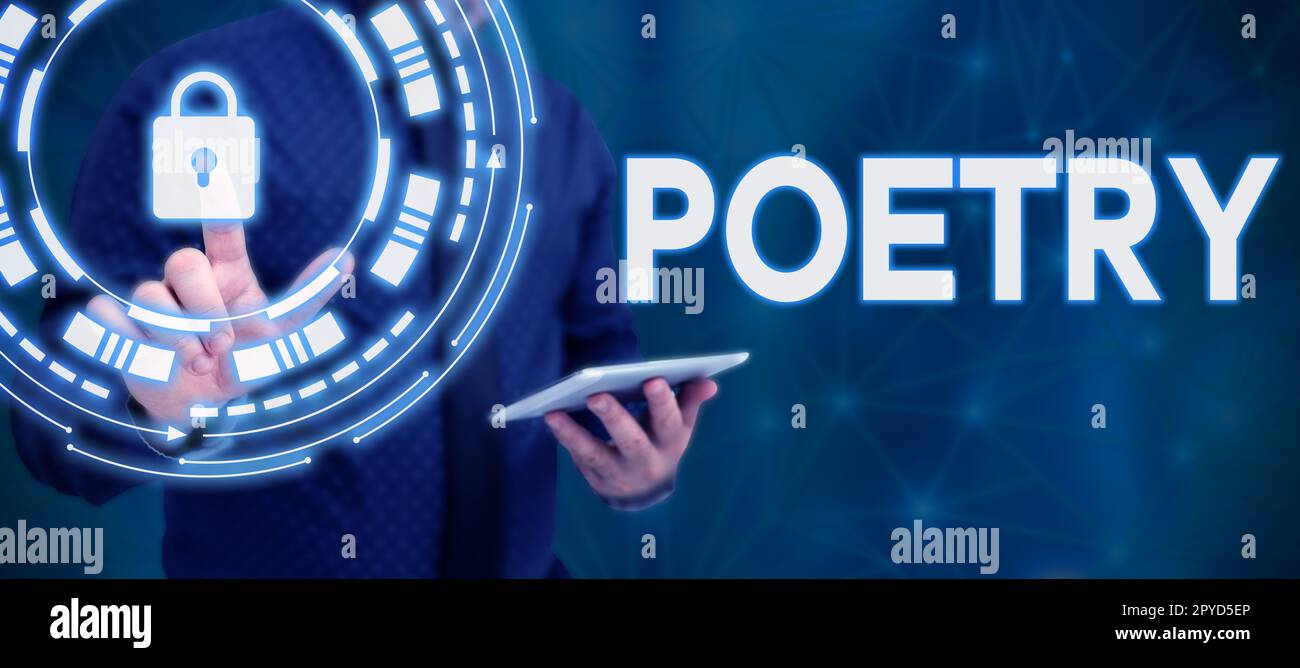 Sign displaying Poetry. Business concept literary work in which ...