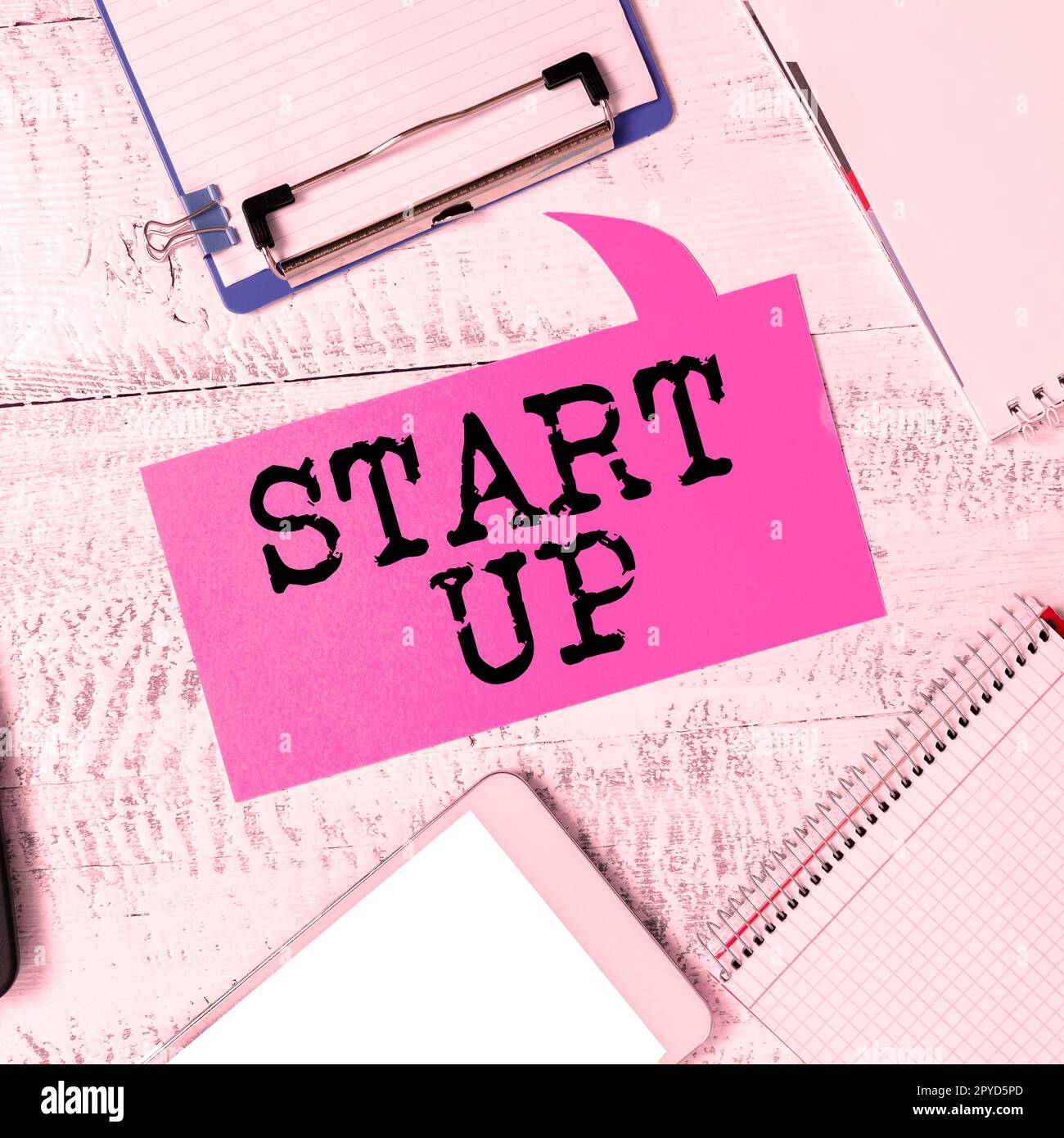 Sign displaying Start Up. Word Written on in the early process of ...