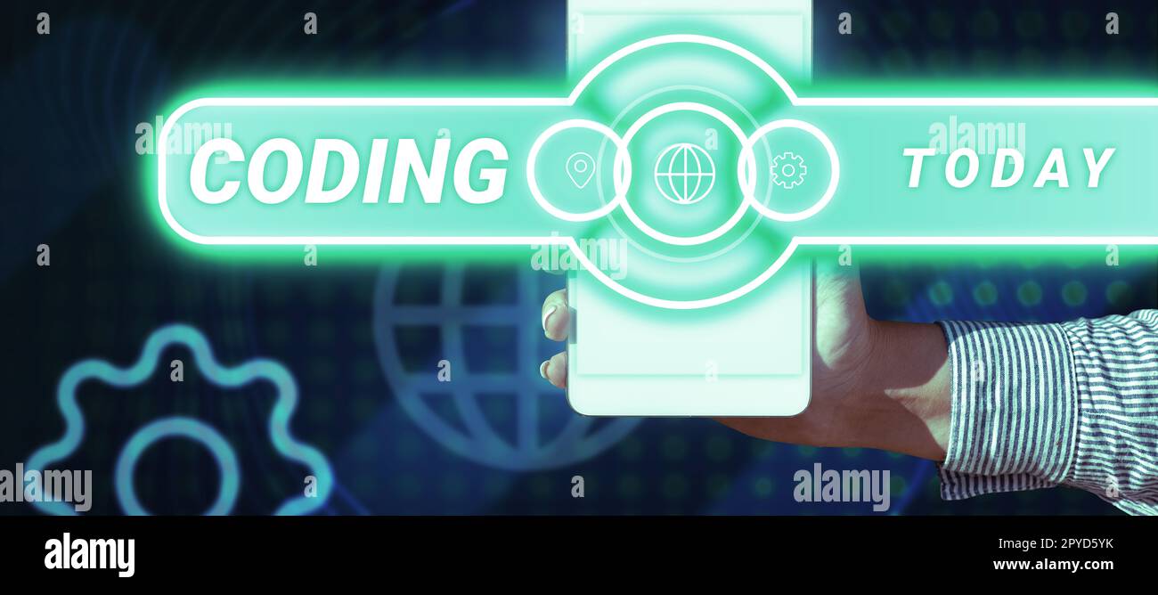 Sign displaying Coding. Business idea assigning code to something for ...