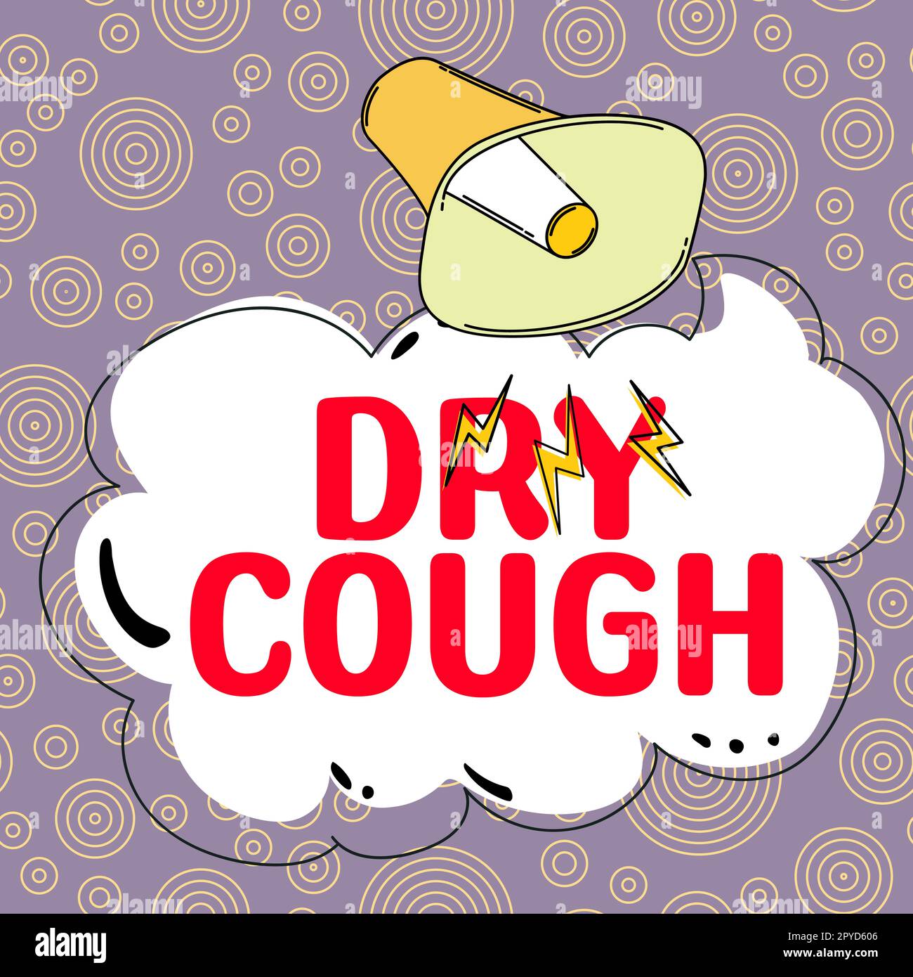 Text caption presenting Dry Cough, Internet Concept cough that are not ...