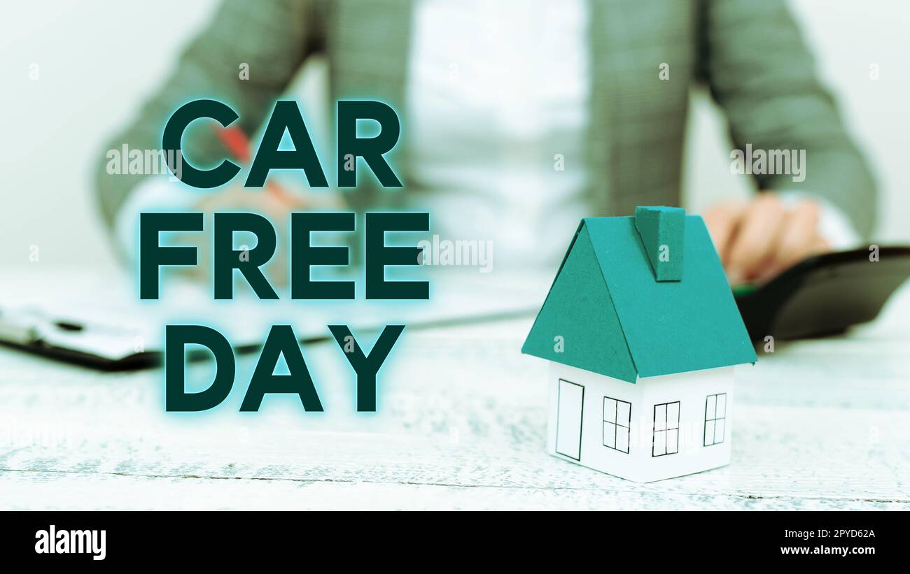 Text showing inspiration Car Free Day. Conceptual photo Environment ...