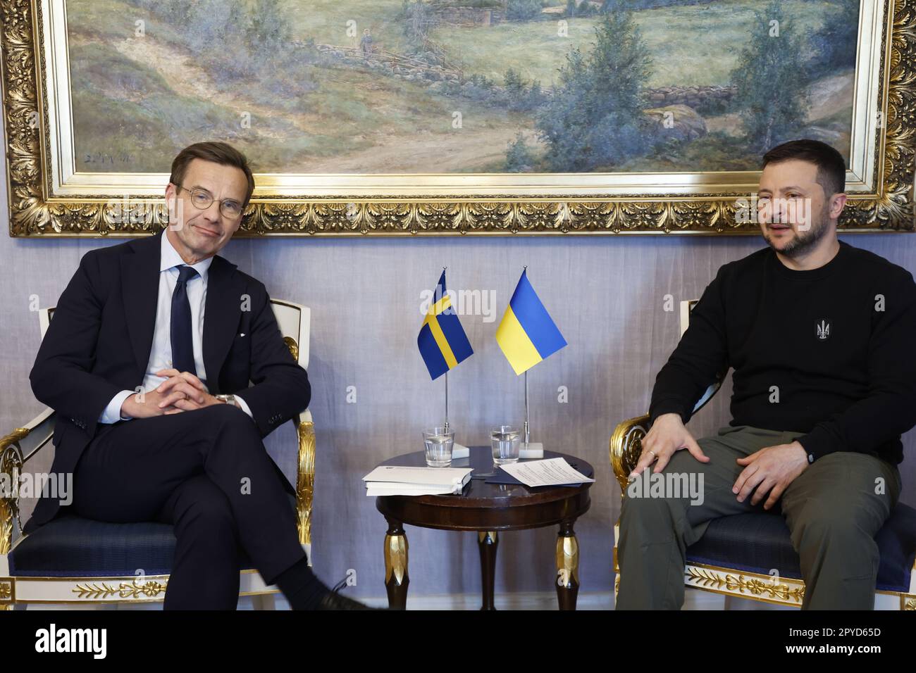 Helsingfors, Finland. 03rd May, 2023. HELSINKI 20230503 Sweden's Prime Minister Ulf Kristersson ...