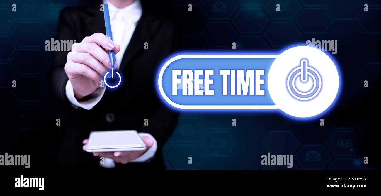 Conceptual caption Free Time. Business idea time available for hobbies ...