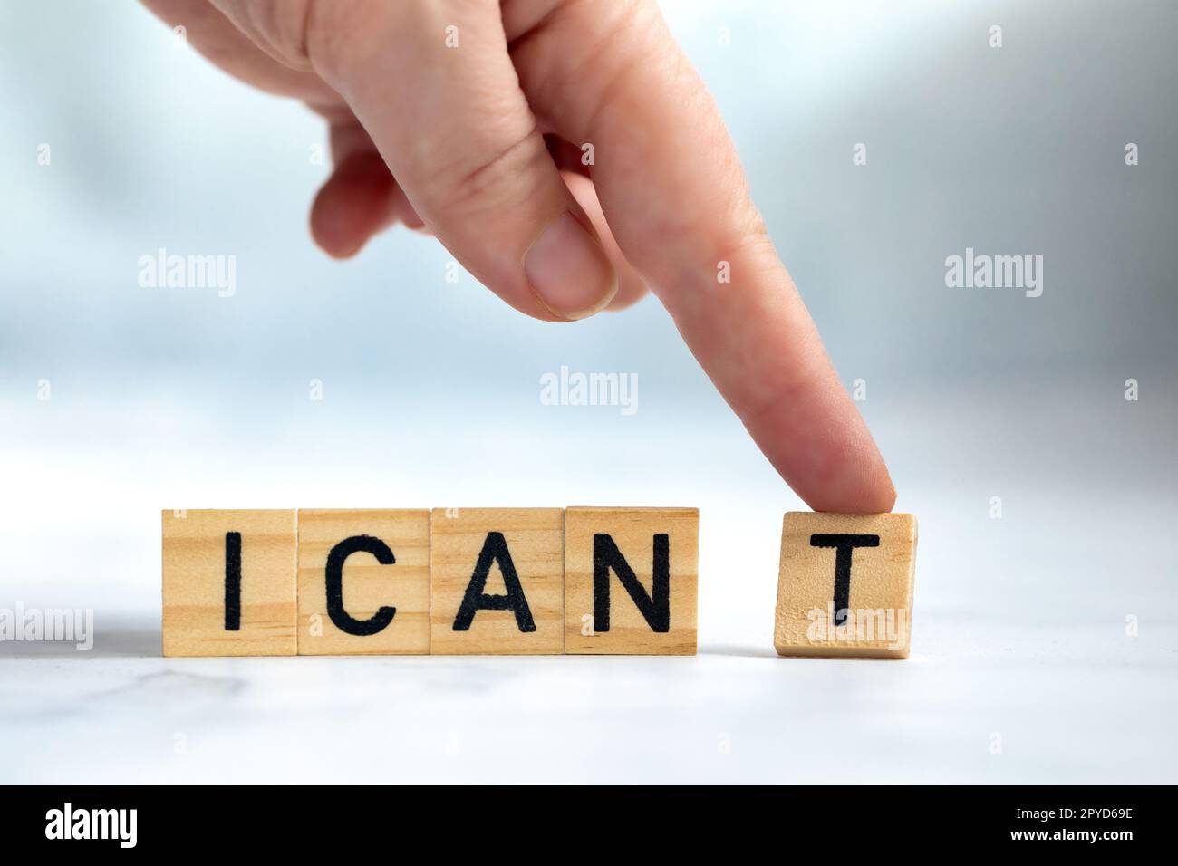 Change the word I can't to read I can concept for self belief, positive ...