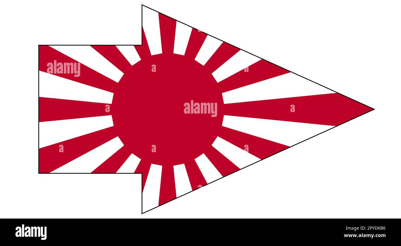 A pointing arrow version of the Japanese rising sun Flag Stock Photo ...